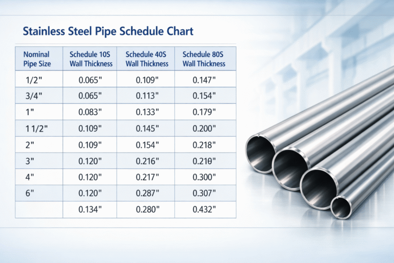 Pipe Schedule Chart Stainless Steel | Complete Guide
